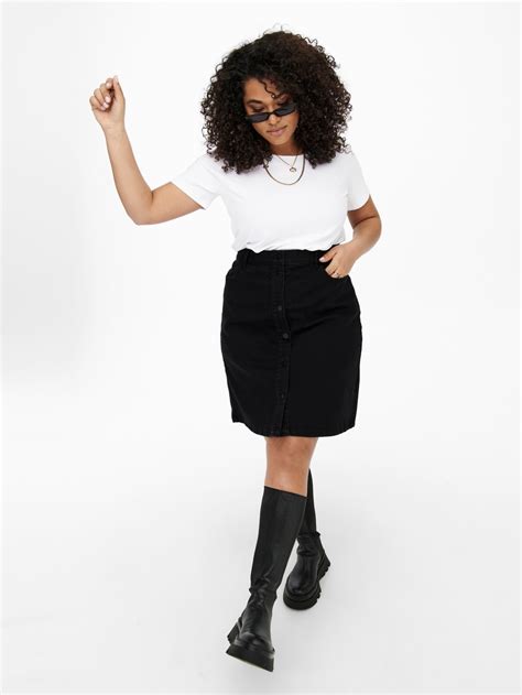 Curvy Denim Skirt Black Only®