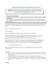 Statistical Analysis Assignment F22 Pdf Statistical Analysis