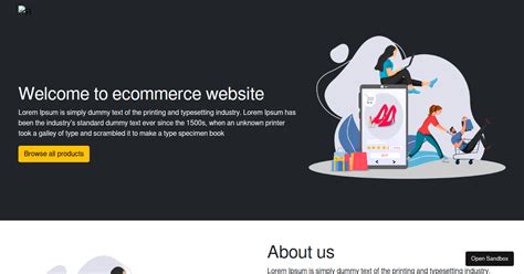 React Redux Ecommerce Website Codesandbox