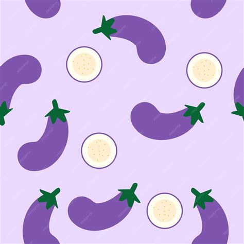 Premium Vector Vibrant Eggplant Fruit And Vegetable Seamless Patterns