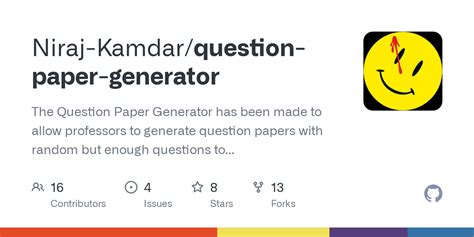 GitHub Niraj Kamdar Question Paper Generator The Question Paper