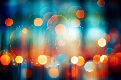 Abstract Bokeh Lights On Dark Background Generative Ai Stock Image
