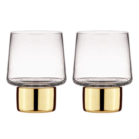 Tempa Aurora Clear Glass Tumbler 200ml Set Of 2 Gold Kitchenware
