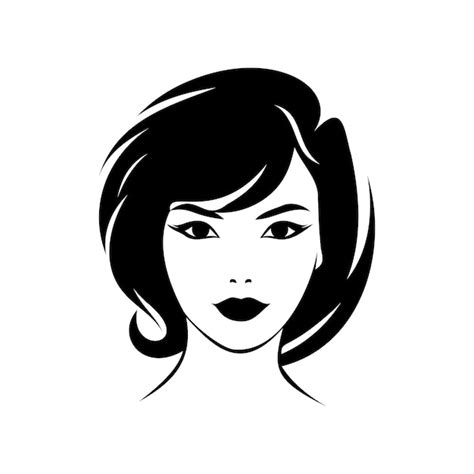 Vector De Icono De Logotipo De Mujeres Con Cabello Largo Cara De Mujer