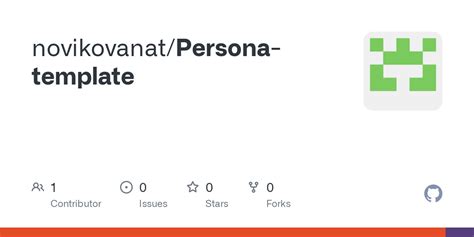 GitHub Novikovanat Persona Template