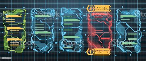 Hud Infographic 패널의 집합입니다 웹 및 응용 프로그램 미래의 사용자 인터페이스에 대 한 디스플레이 패널 가상