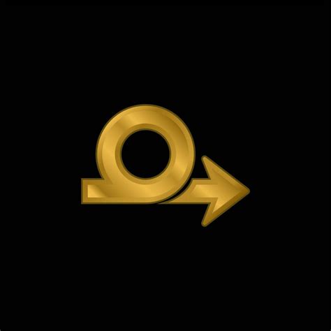 Arrow Loop Symbol Gold Plated Metalic Icon Free Stock Vector Graphic