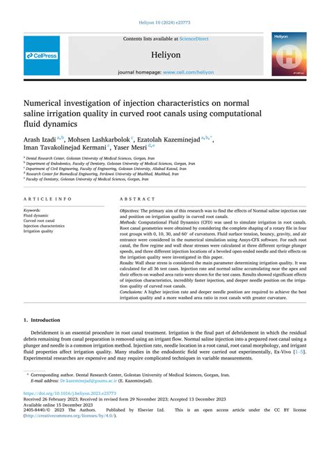 Pdf Numerical Investigation Of Injection Characteristics On Normal