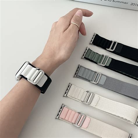 필름증정 애플워치 알파인루프 스트랩 8 7 6 5 4 Se 스포츠 케이스 줄질 파스텔 여름 체인 더블 밀레니즈 시계줄 밴드 메탈 컬러