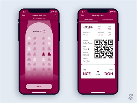 Qatar Airways Seat Reservation And Boarding Pass By Gabriel Ruiz On Dribbble