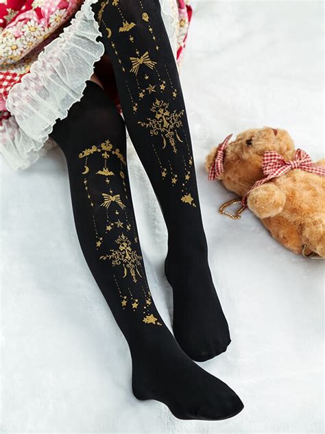 Buy Gothic Black Lolita Stocking Harajuku Long Tights