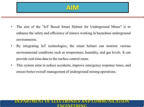 Iot Smart Helmet For Underground Mines Using Esp32 Ppt