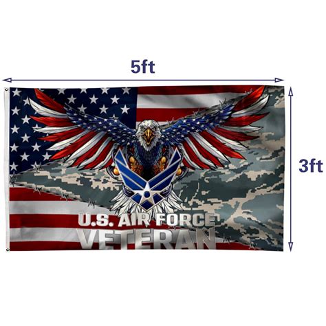 Double Sided Us Air Force Veteran Camo Flag Eagle Independence Day Flag