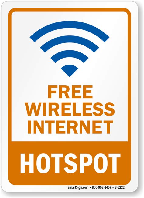 WiFi Signs Free Wireless Internet Hotspot Vertical SKU S 5222