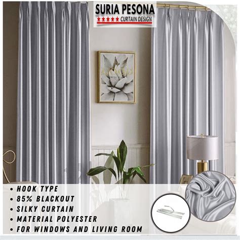 G10 Curtain Modern Plain Blackout Siap Jahit Langsir Langsir Raya
