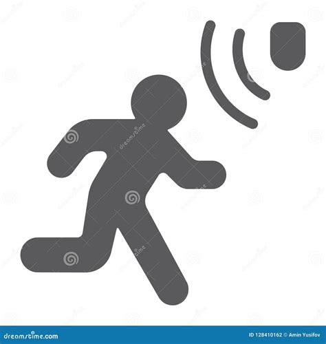 Icono Del Glyph De La Detección De Movimiento Seguridad Y Detector