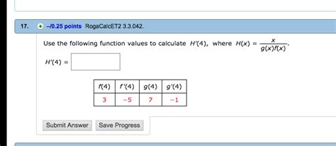 solved use the following function values to calculate h 4