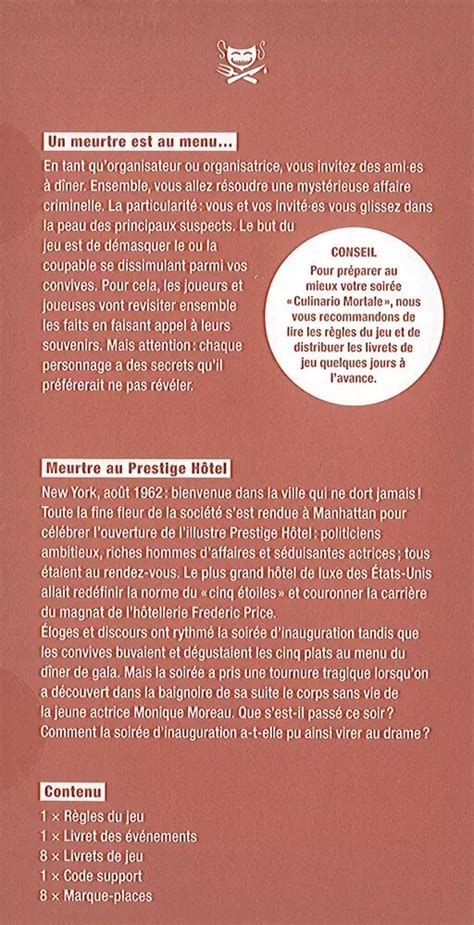 Meurtre Au Grand Hotel Dîners Mortels Jeu Dambiance Boutique