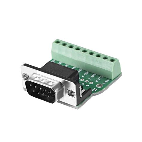 Sourcing Map D Sub Db9 Breakout Board Connector 9 Pin 2 Row Male Rs232