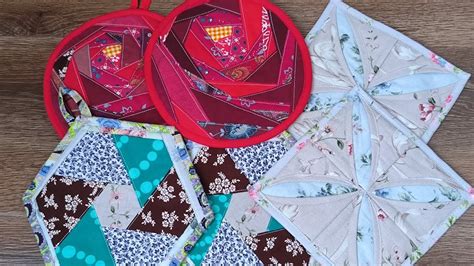 3 варианта несложного и интересного пошива лоскутных кухонных прихваток Youtube