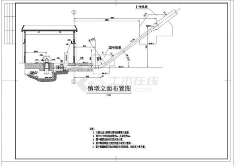 某水电站压力岔管镇墩CAD设计施工图 水电站 土木在线