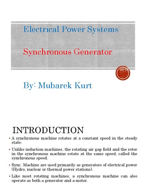Electrical Power Systems Synchronous Generator Pdf Electric Motor
