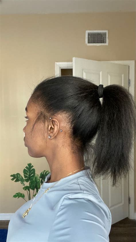 Flat Ironed Hair In A Messy Ponytail In 2024 Flat Iron Hair Styles