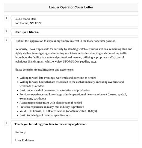 Front End Loader Operator Cover Letter At John Pavon Blog