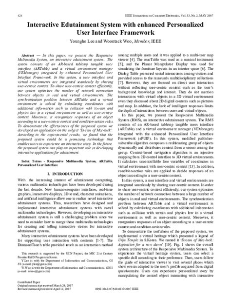 Pdf Interactive Edutainment System With Enhanced Personalized User