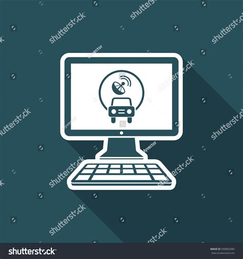 Car Satellitar System Application Vector Flat Vector De Stock Libre