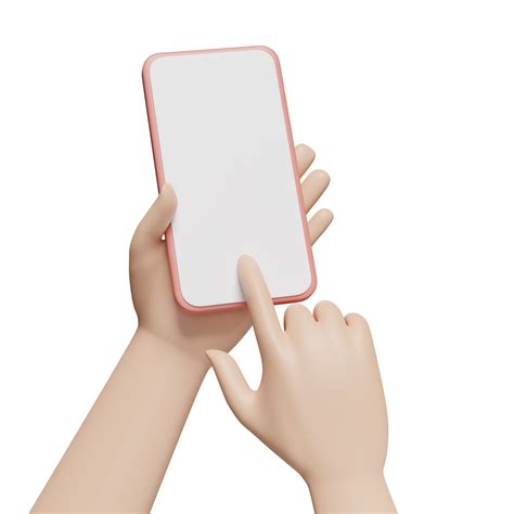 3d Hand Using Mobile Phone Isolated Hand Holding Smartphone Screen