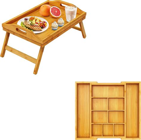 Bamboo Expandable Drawer Organizer And Pipishell Bamboo Bed