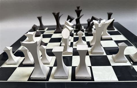 Robert Lander Abstract Ceramic Chess Set