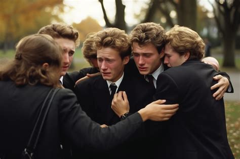 Família de luto triste no funeral Foto Grátis
