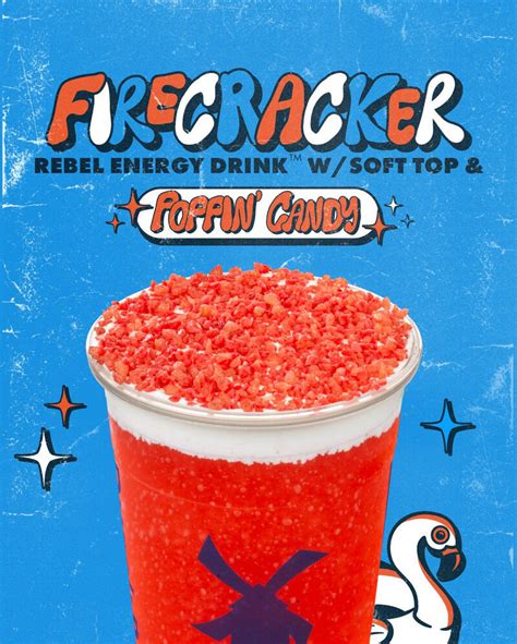 Popping Candy Topped Drinks Firecracker Rebel Energy Drink