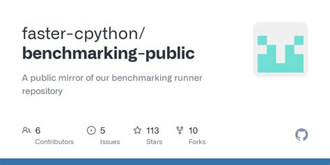 Github Faster Cpythonbenchmarking Public A Public Mirror Of Our Benchmarking Runner Repository