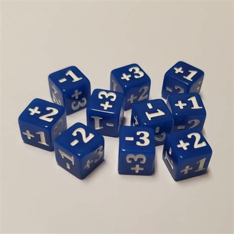 Minimalist Stats Modifier Dice Blue Rook Robot Gaming