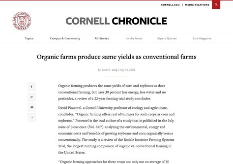 Organic Farms Produce Same Yields As Conventional Farms Links