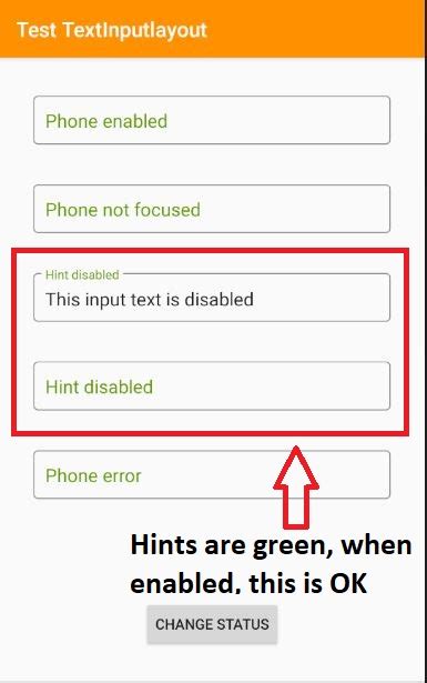Android Use Custom Hint Text Color For Hints In Enabled And Disabled Views Stack Overflow