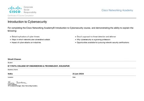 Shruti Chavan On Linkedin Cisco Networkingacademy Cybersecurity