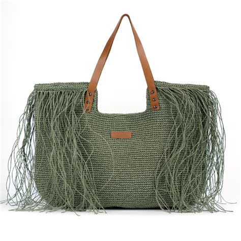 Straw Beach Bag Raffia Tote Bag Oversize Raffia Beach Bag Fringed