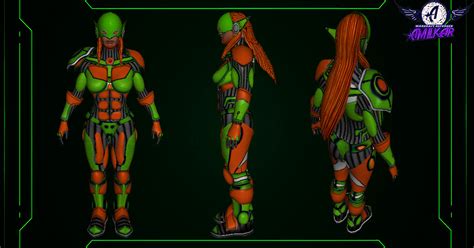 Artstation Female Space Elf Rigged Ready For Games Game Assets