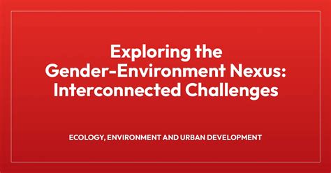 Exploring The Gender Environment Nexus Interconnected Challenges Socio Health