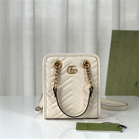 Buy Replica Gucci Gg Marmont Matelassé Mini Bag 696123 White Leather