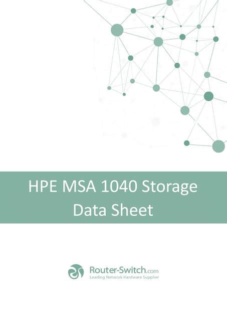 Hpe Msa 1040 Storage Datasheet Pdf