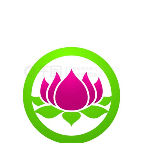 爱免抠元素 绿色圆圈内的粉色莲花 素材免费下载 1500像素 Eps格式 编号38656472 千图网