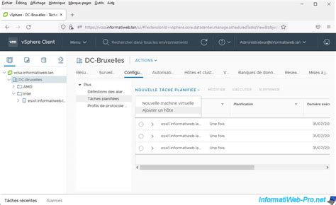 Schedule Tasks In The Vsphere Client On Vmware Vsphere 67 Vmware