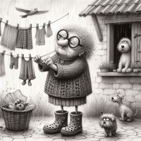 Cartoon Charcoal Sketch Cani Colori