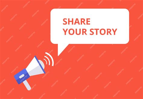 premium vector share your story announcement speech bubble with
