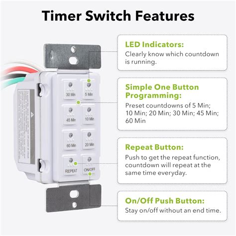 Bn Link Digital In Wall Timer Switch Countdown And Repeat Function For All Lights And Fans Neutral